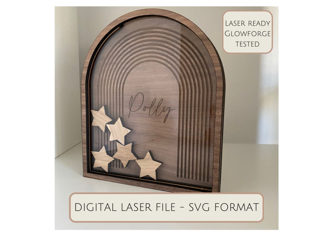 DIGITAL FILE Layered Rainbow Reward Chart Dropbox Wooden Glowforge Svg ...