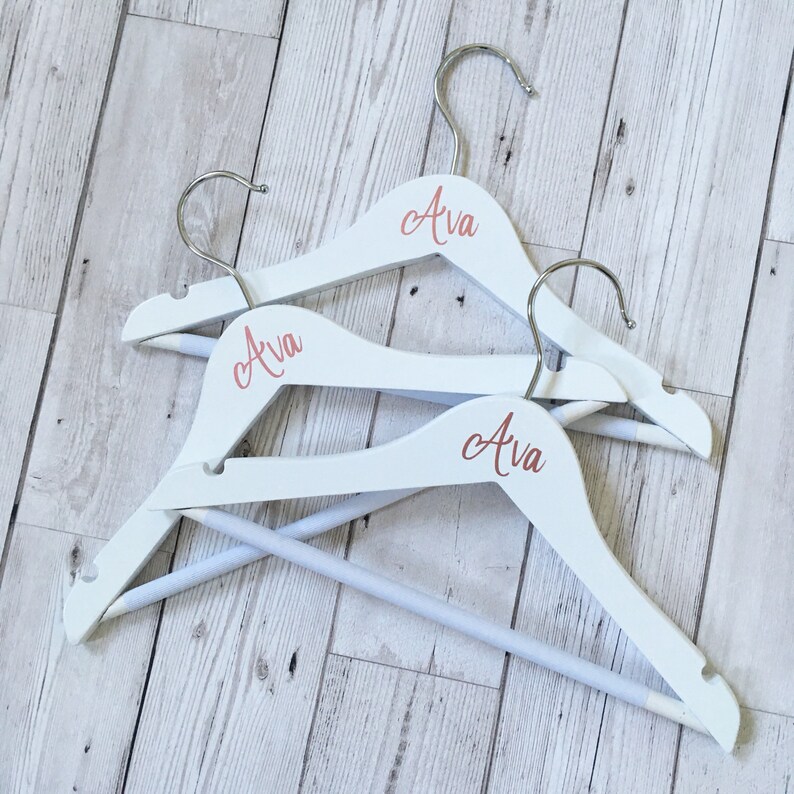 Baby Childrens Hangers Personalised New Baby Christening Rose Gold ...