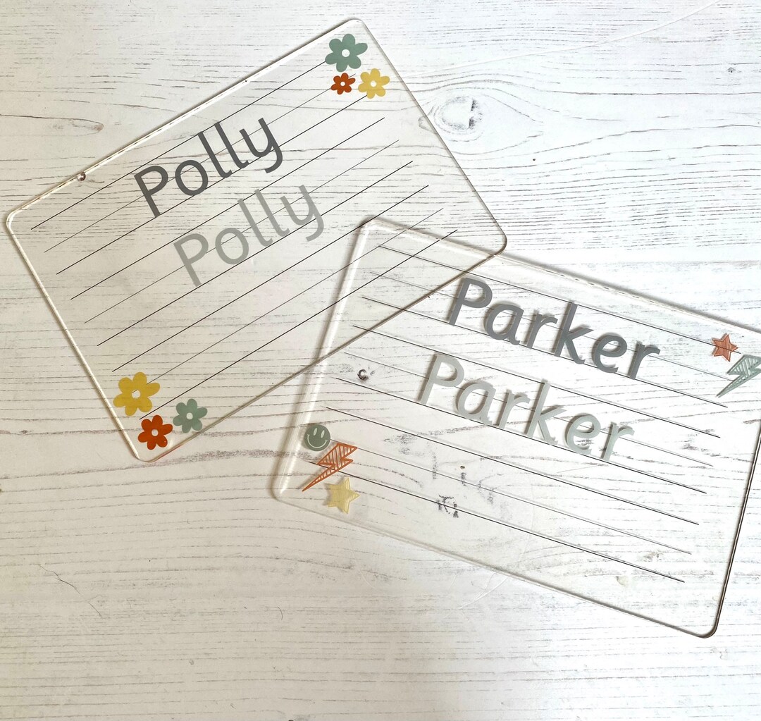 Educational Clear Wipe Clean Name Writing Board Learn Starting School ...