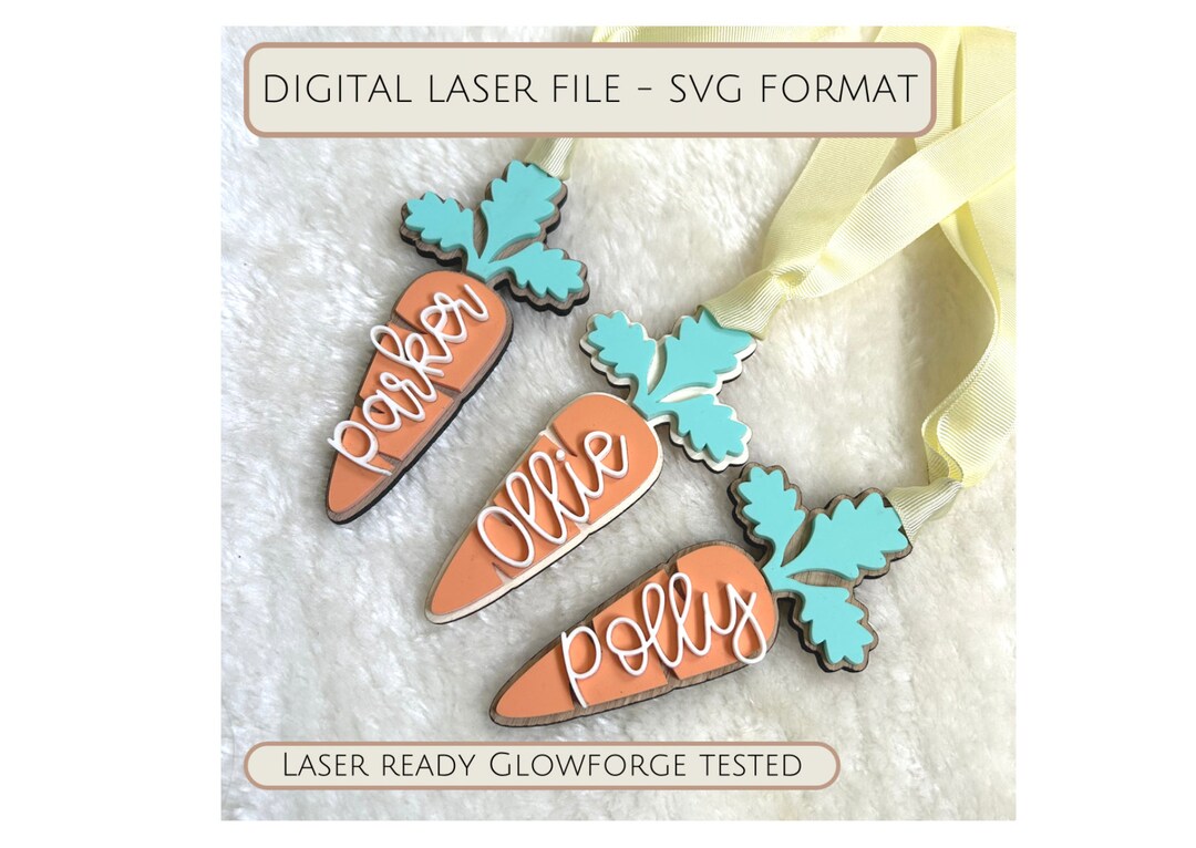 Carrot Tag Easter Laser File SVG - Etsy