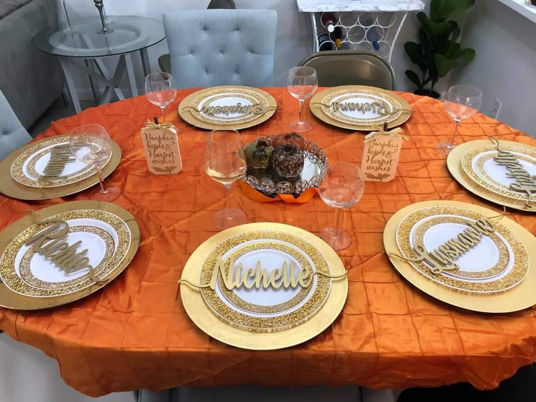 Holiday Table Setting, Names Table Wood Signs, Home Decor, Place ...