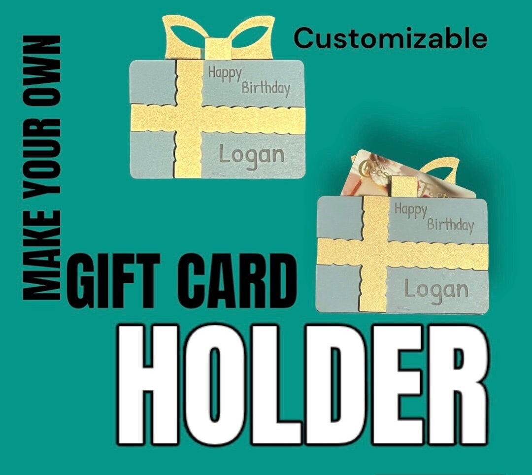 Gift Card Holder Svg, Laser Cut File, Gift Card Box Svg, Personalized ...