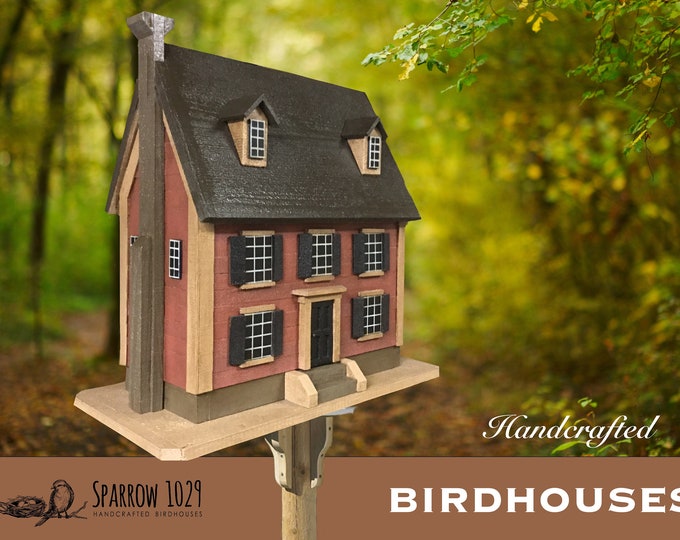 Very Detailed Folk Art Model House Birdhouse With Accurately Carved ...