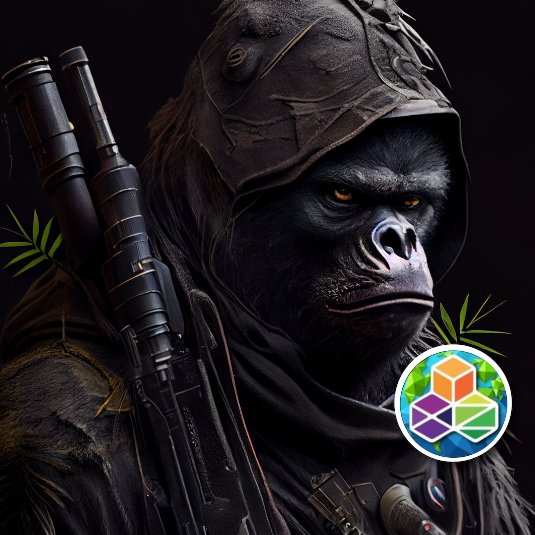 Crazy Congo Guerilla Gorilla Portrait: A Stunning Digital Wall Art ...