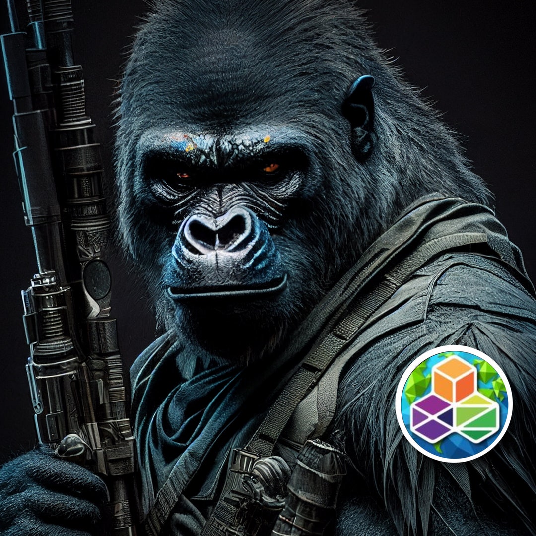 Epic Congo Guerilla Gorilla Portrait: A Captivating Digital Wall Art ...