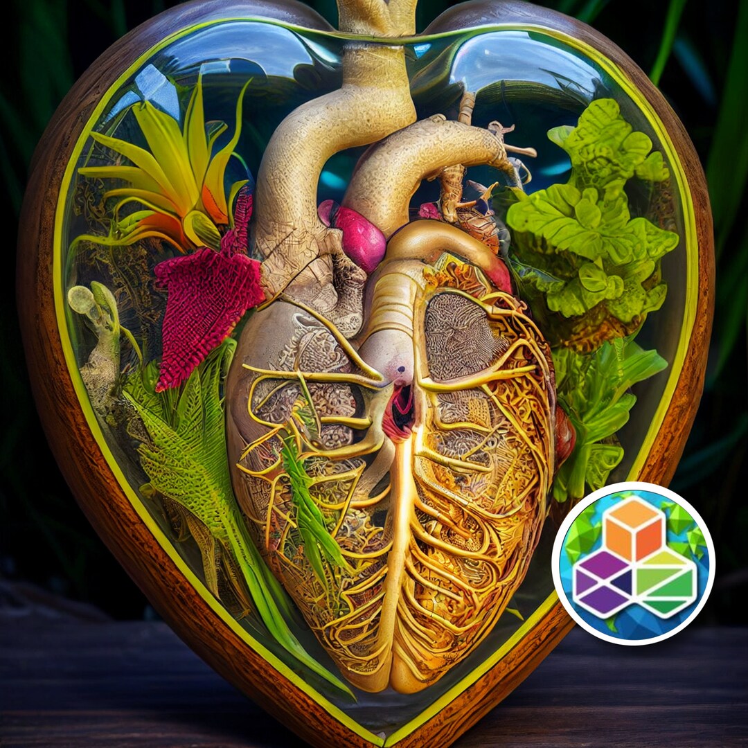 Tropical Heart Anatomical Biomimetic. Printable File. - Etsy