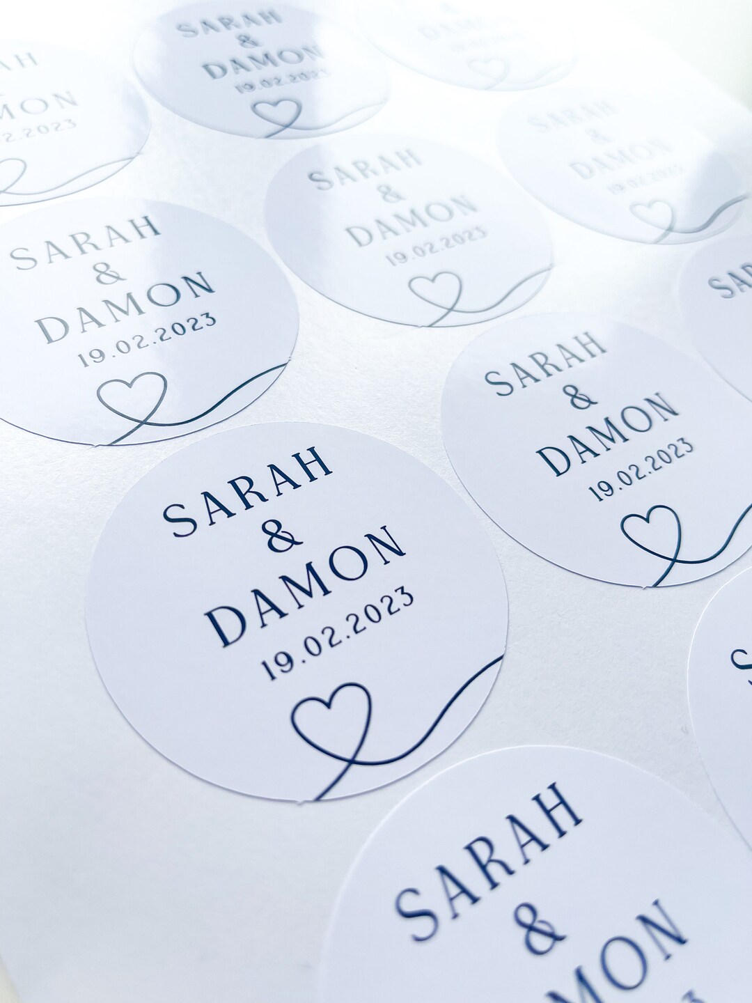 Personalised Wedding Stickers, Wedding Stickers, Monochrome Wedding ...