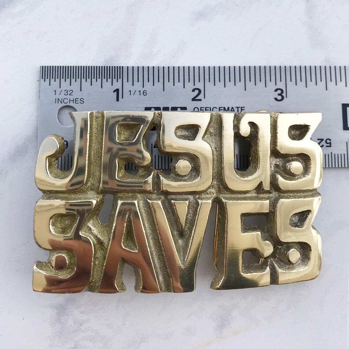 Vintage Men's Belt Buckle Jesus Saves Solid Brass Baron Buckles - Etsy