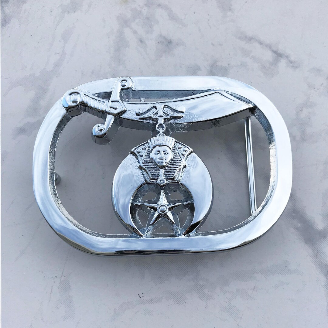 Vintage Men's Belt Buckle Masonic Shriners Solid Brass 1980 - Etsy
