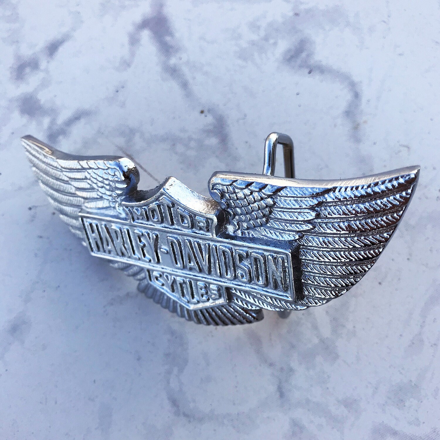 Vintage Harley Davidson Logo Belt Buckle With Wings Solid Brass 1978 ...