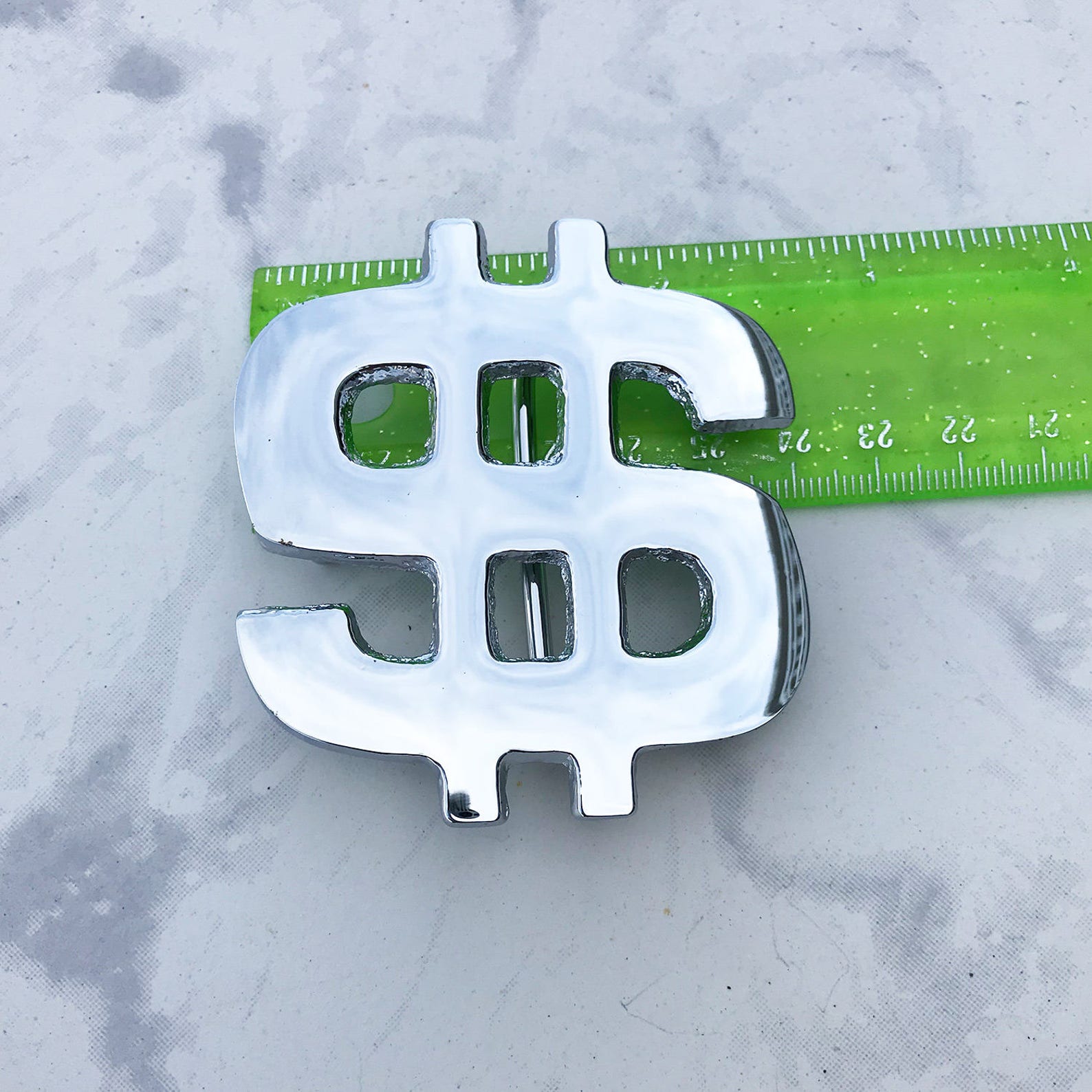 Vintage Men's Belt Buckle Dollar Sign Solid Brass Chrome | Etsy