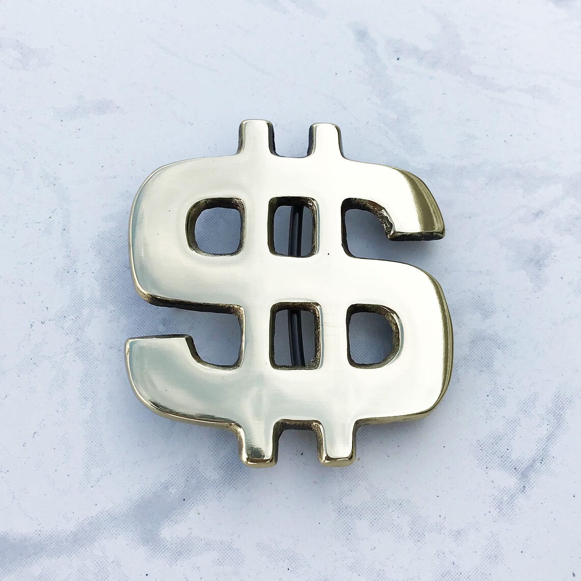 Vintage Belt Buckle Dollar Sign Solid Brass - Etsy