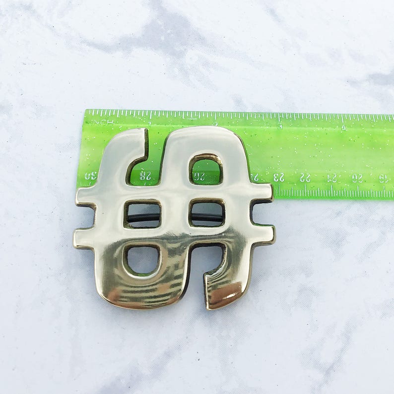 Vintage Belt Buckle Dollar Sign Solid Brass - Etsy