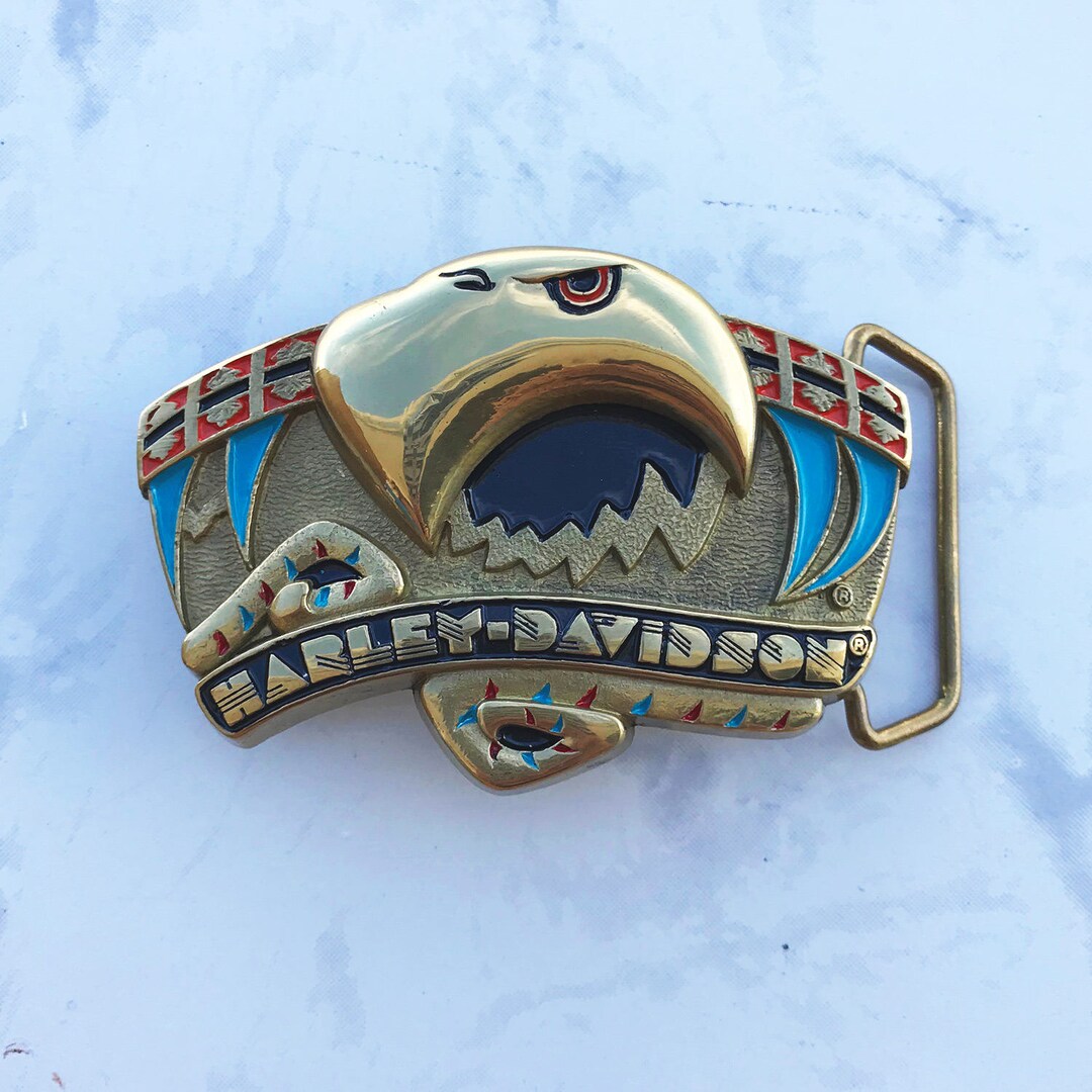 Vintage Harley Belt Buckle Southwest Cherokee 1993 Solid Brass Baron ...