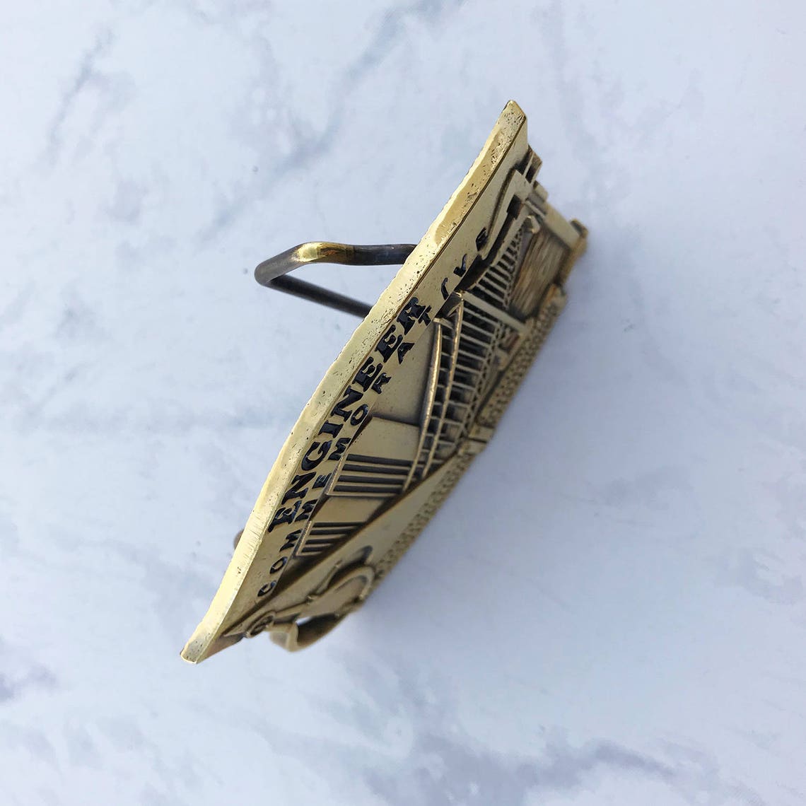 Vintage Men's Belt Buckle Engineer Commemorative Solid | Etsy