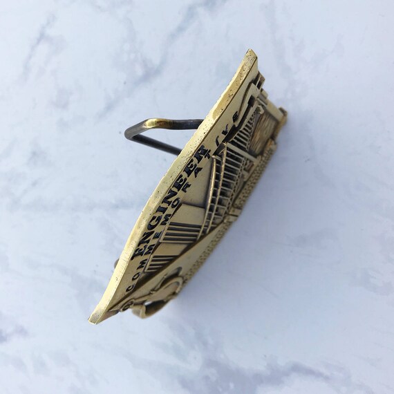 Vintage Men's Belt Buckle Engineer Commemorative Soli… - Gem