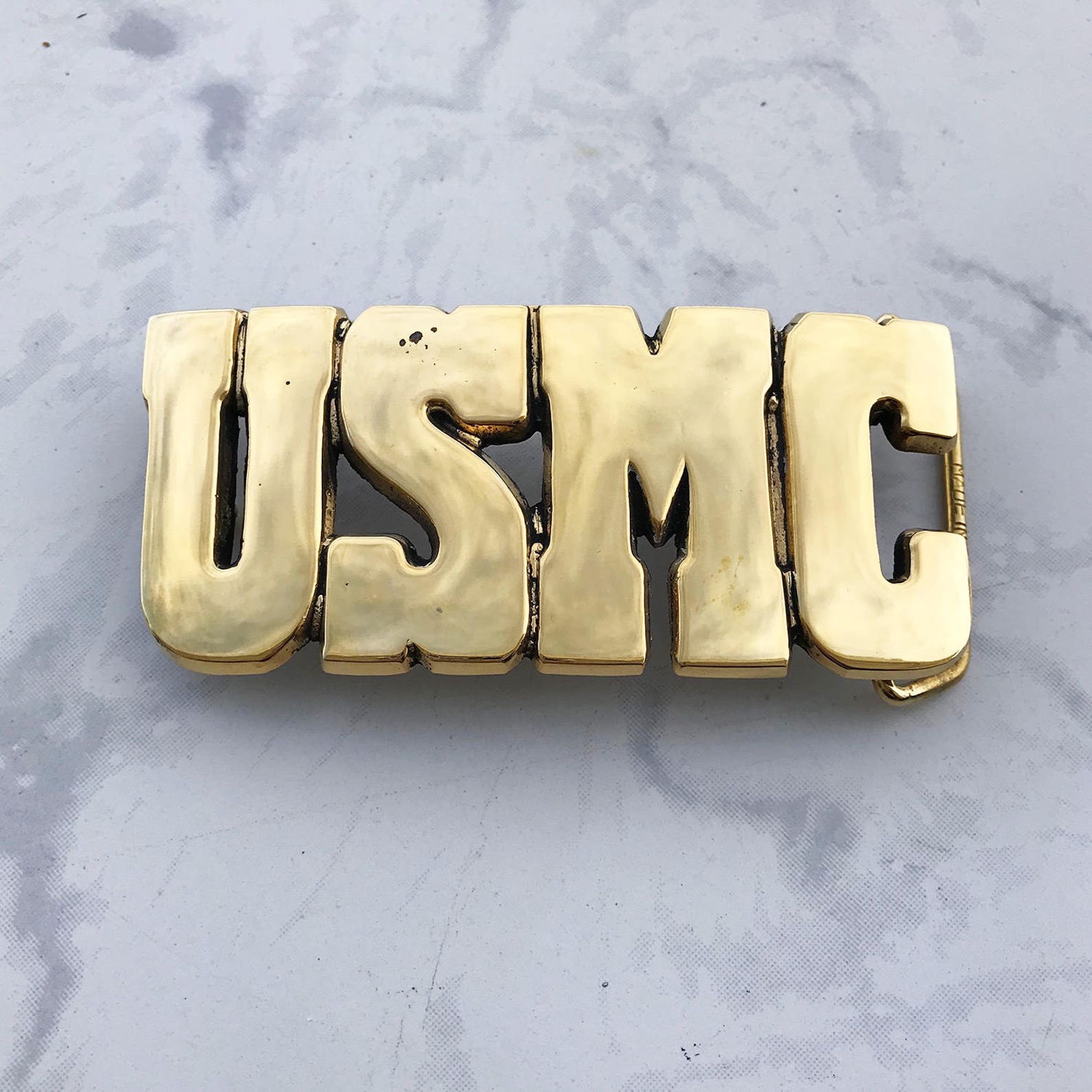 Vintage Belt Buckle USMC Solid Brass Baron Buckles - Etsy