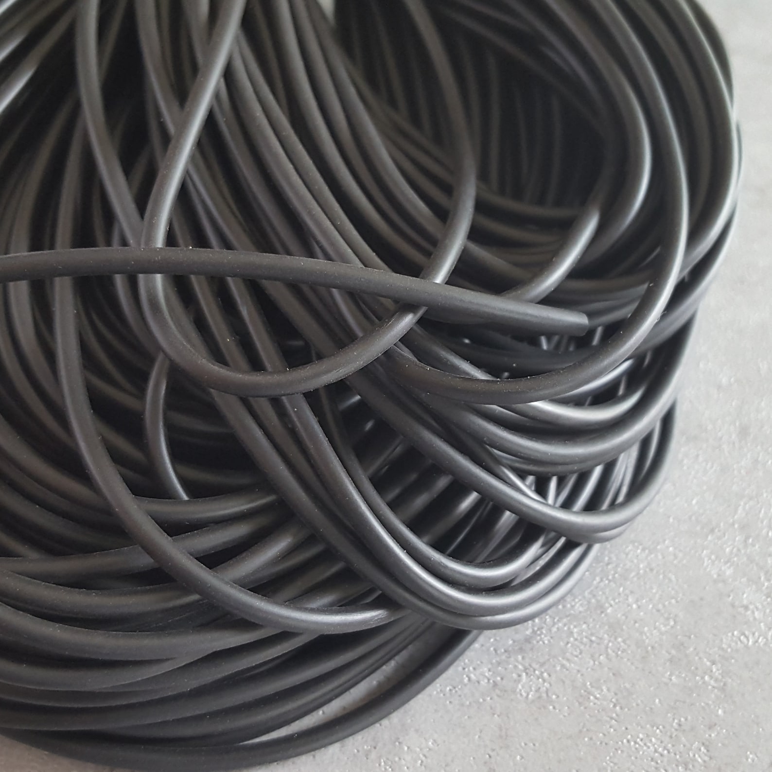 Rubber cord 4 mm hole 1mm Hollow black round tubing cord | Etsy