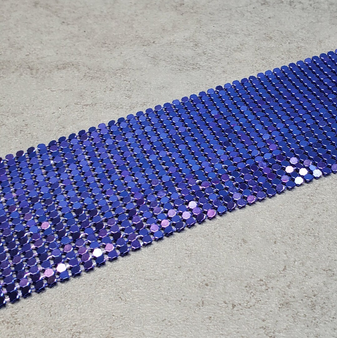 Purple-blue Metal Mesh Fabric, Metal Mesh Ribbon for DIY, Home Disco ...