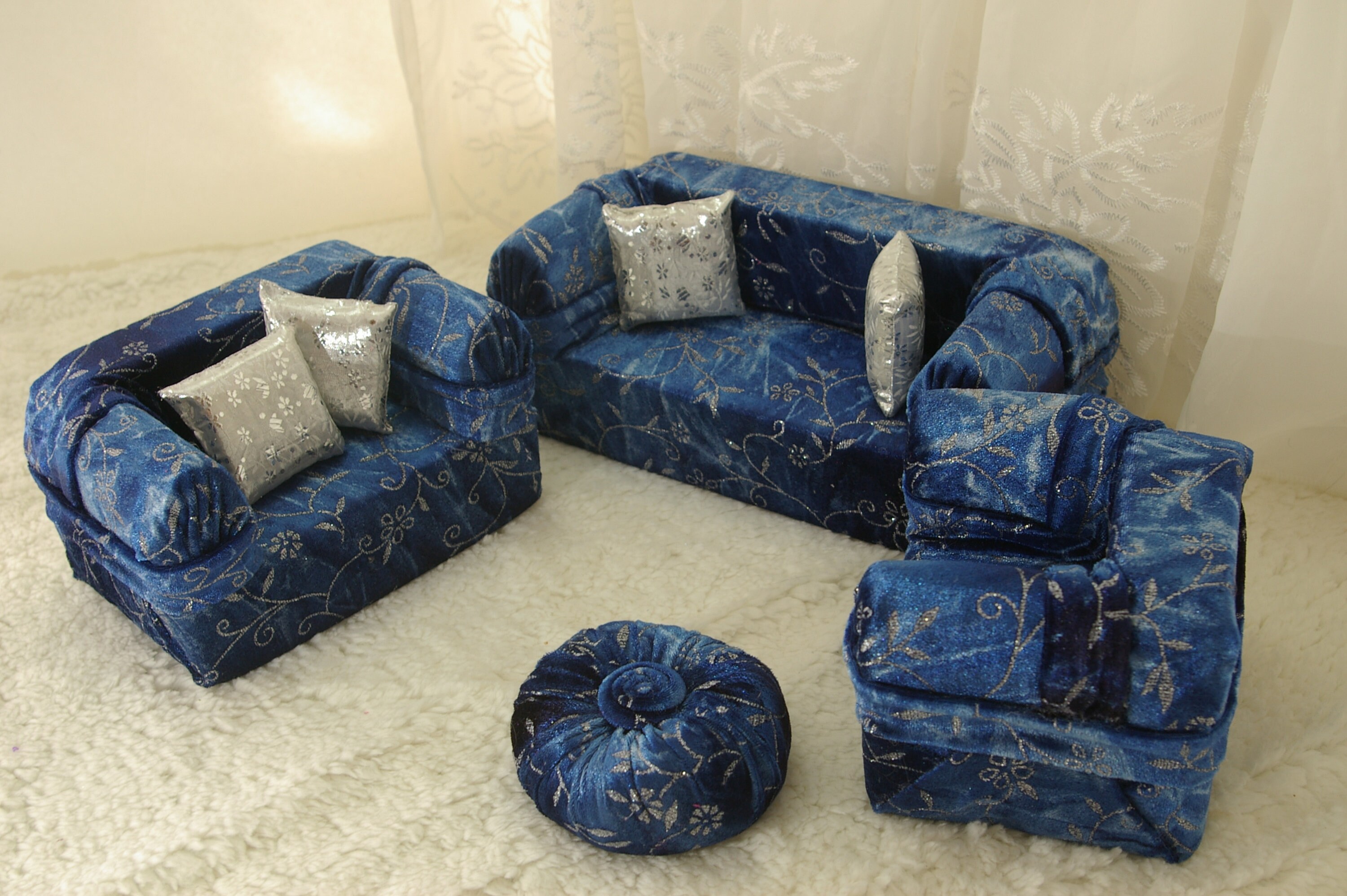 Deluxe Sofa Set blueberry Silver Frosting - Etsy