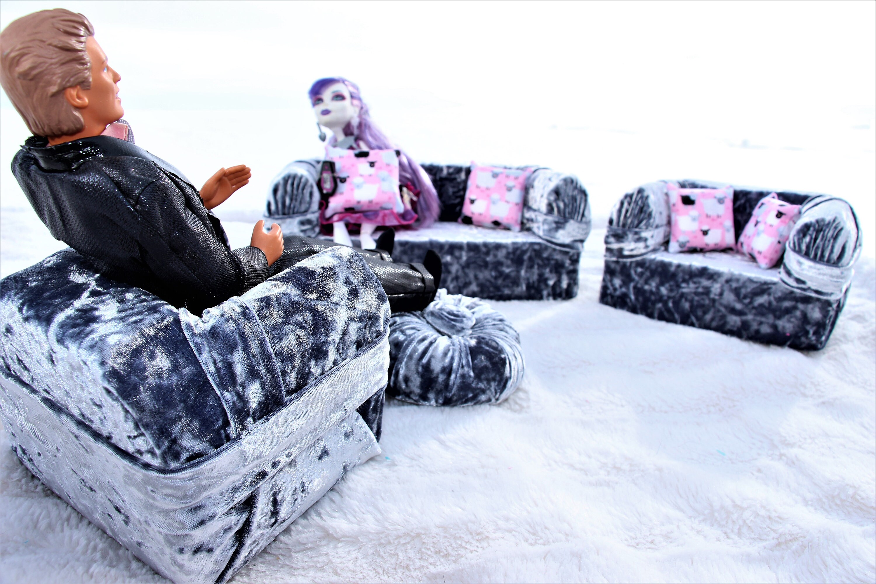 Classic Sofa Set - Iced Silver - Etsy