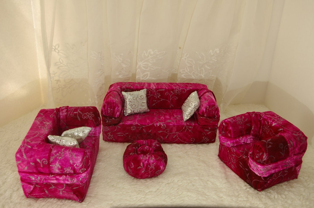 Deluxe Sofa Set Cherry Silver Frosting - Etsy Canada