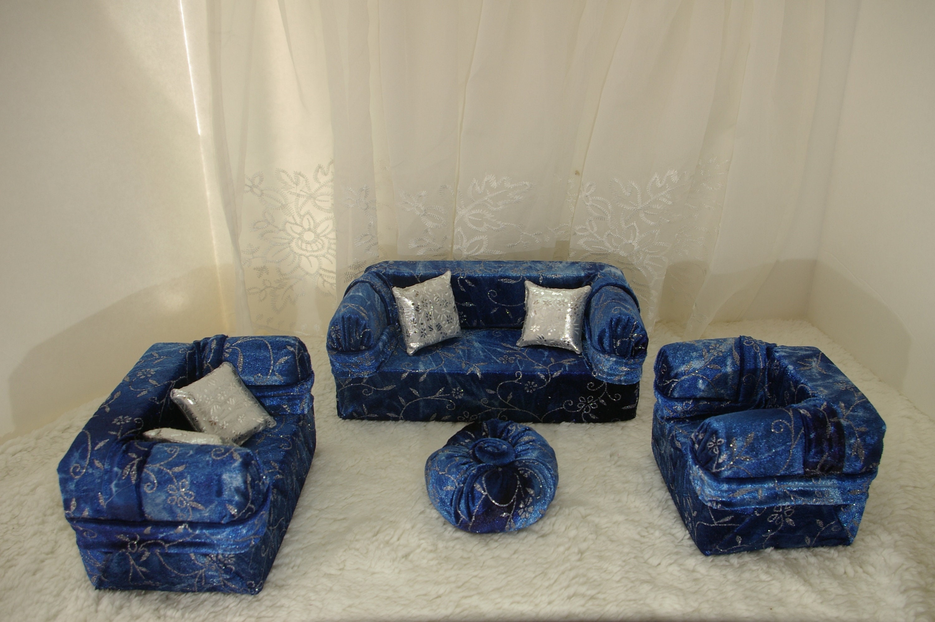 Deluxe Sofa Set blueberry Silver Frosting - Etsy