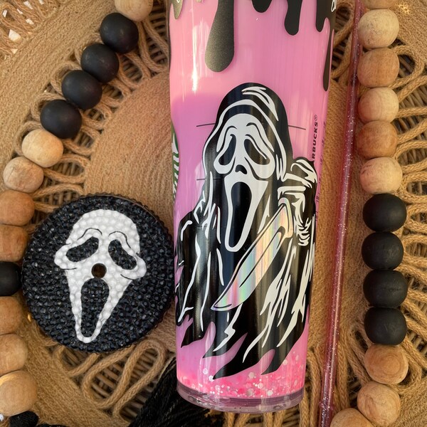 Rhinestone Ghost Face Tumbler - Etsy