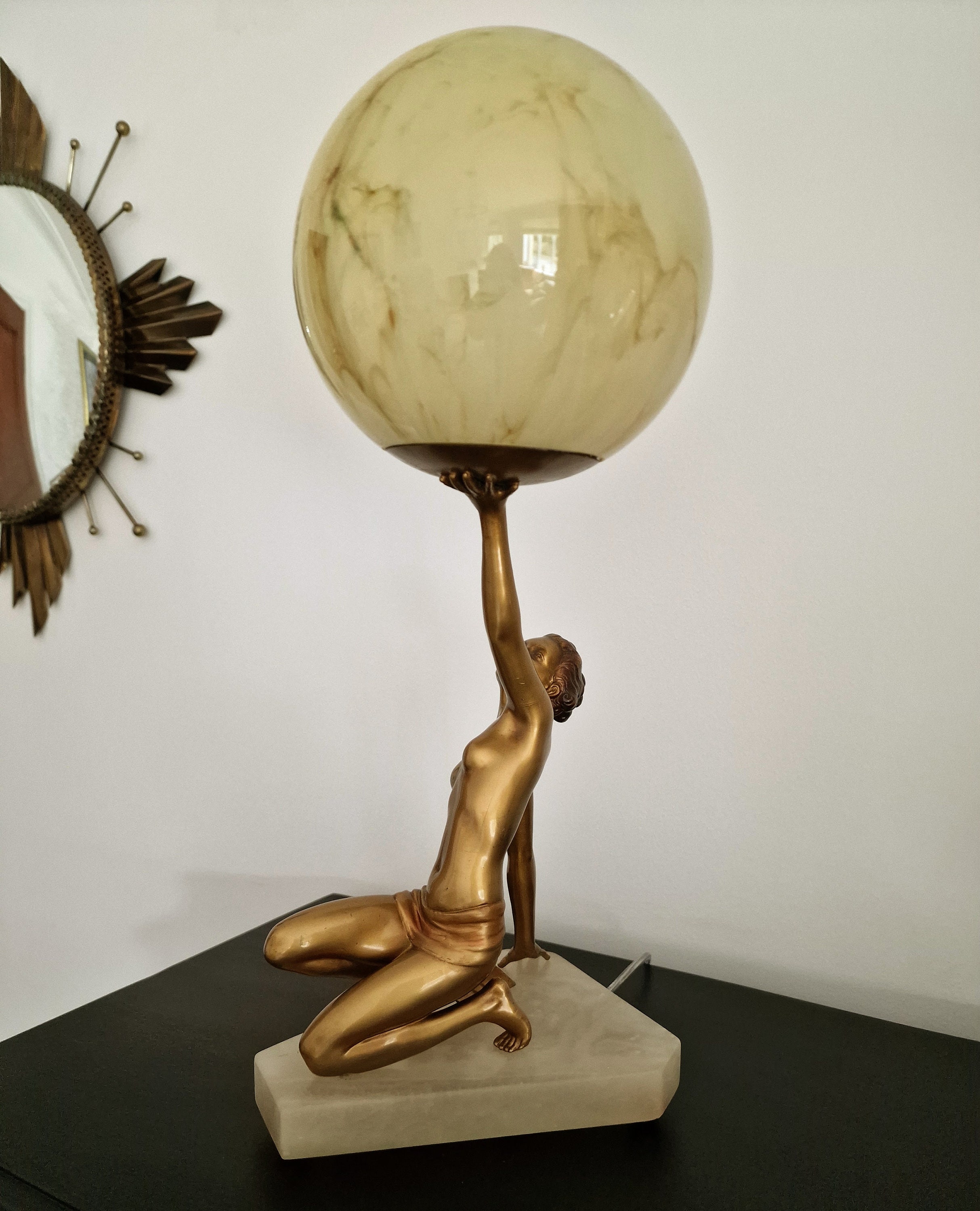 ORIGINAL ART DECO Lady Lamp superb Lorenzl - Etsy