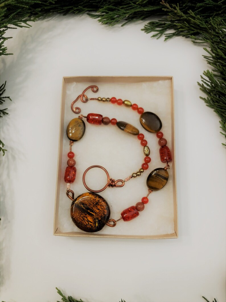 17.5 Natural Carnelian, Cats Eye, Sunstone, Glass and Simulated Amber ...