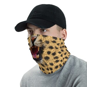 Leopard Face Mask 3D / Animal Face Mask Neck Gaiter / Wild | Etsy