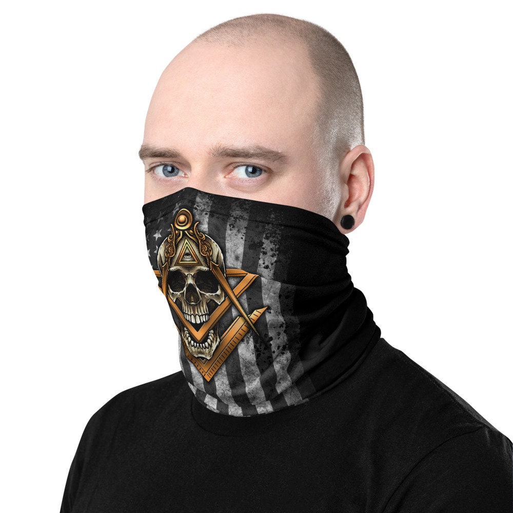 Masonic Freemason Skull Face Neck Gaiter / Freemason Face Mask | Etsy