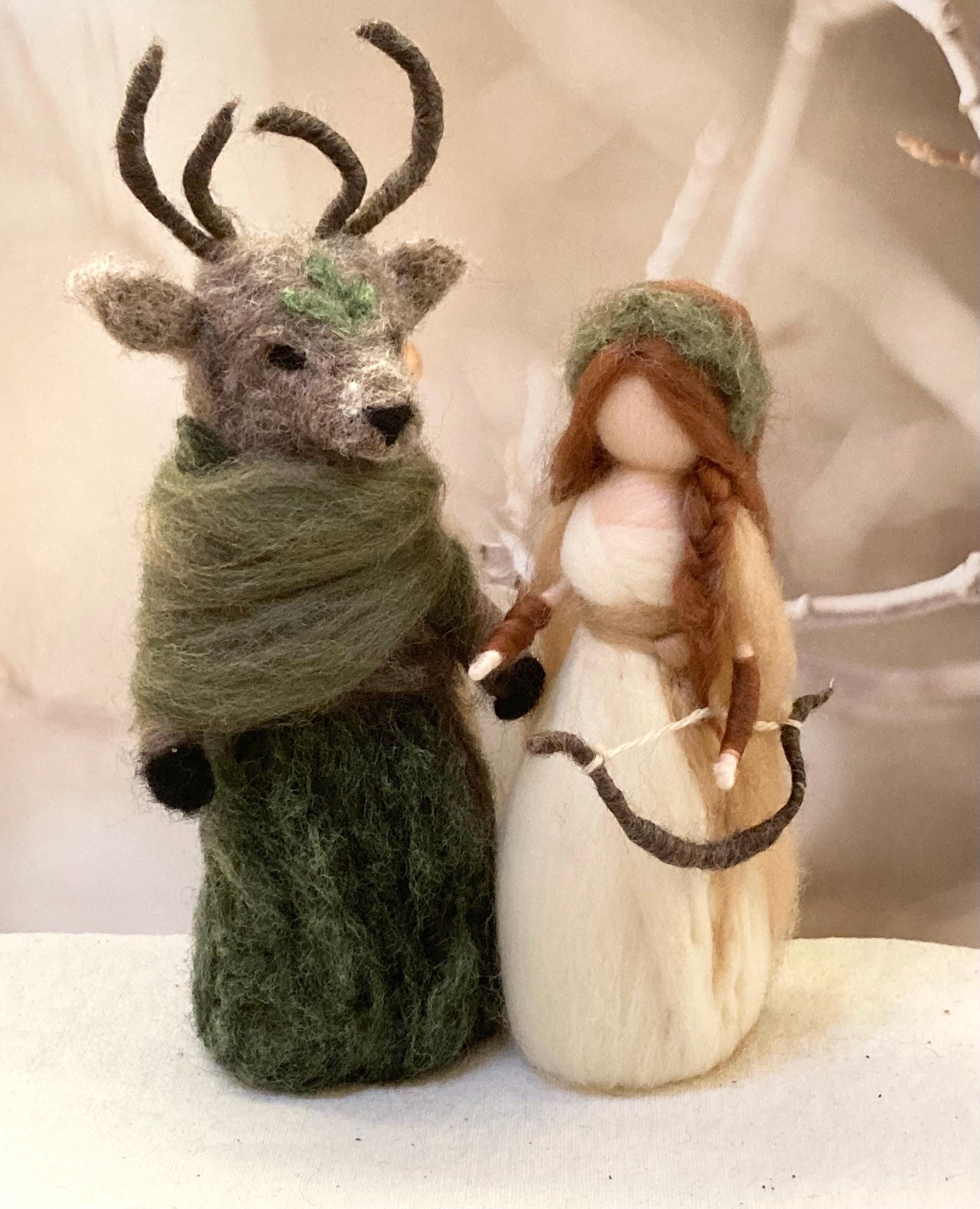 Greek Goddess Artemis Wool Figurine With the Guardian of the Forest ...