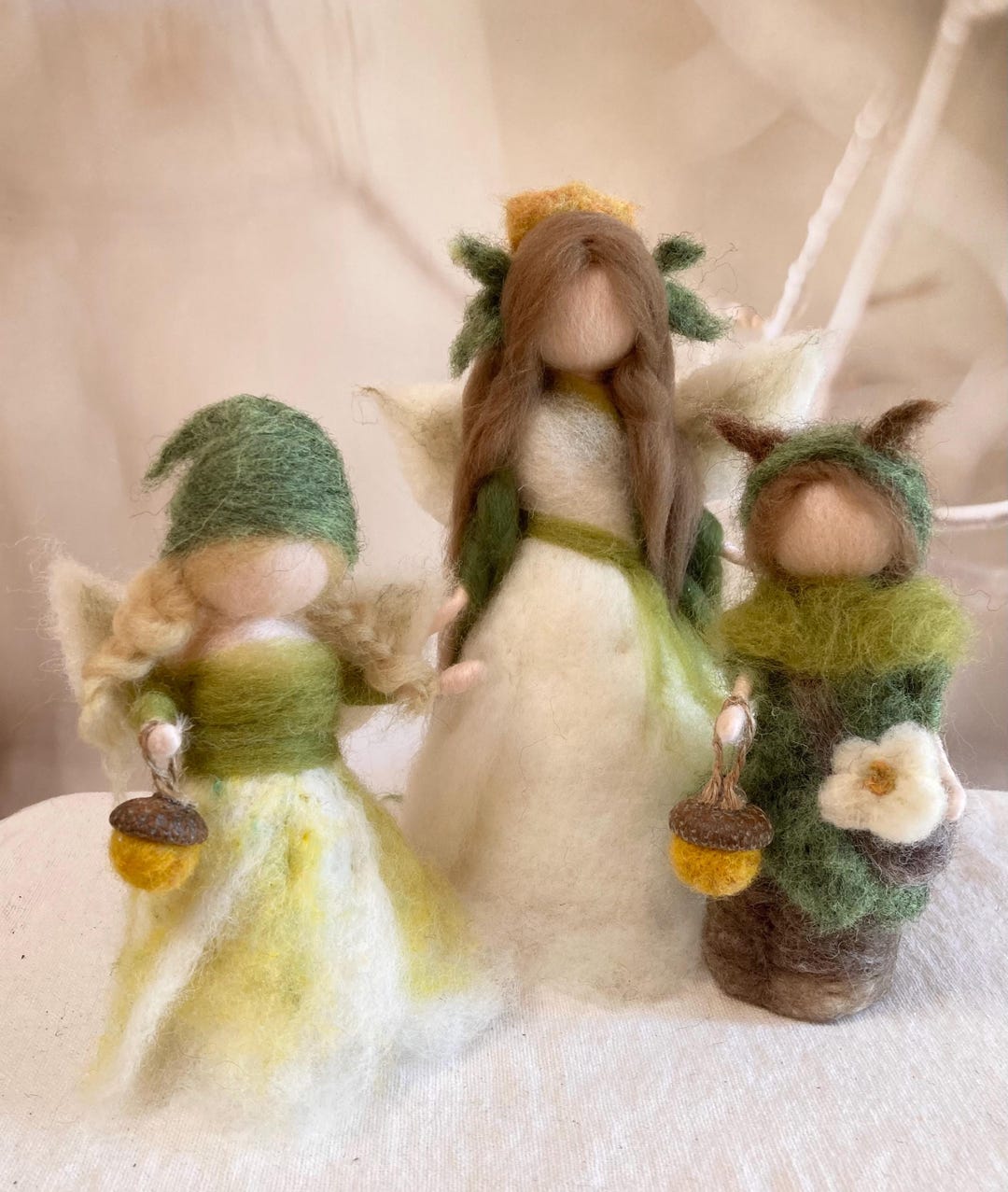 Needle Felted Midsummer Night Dreams Fairies, Titania and Puck, Litha ...