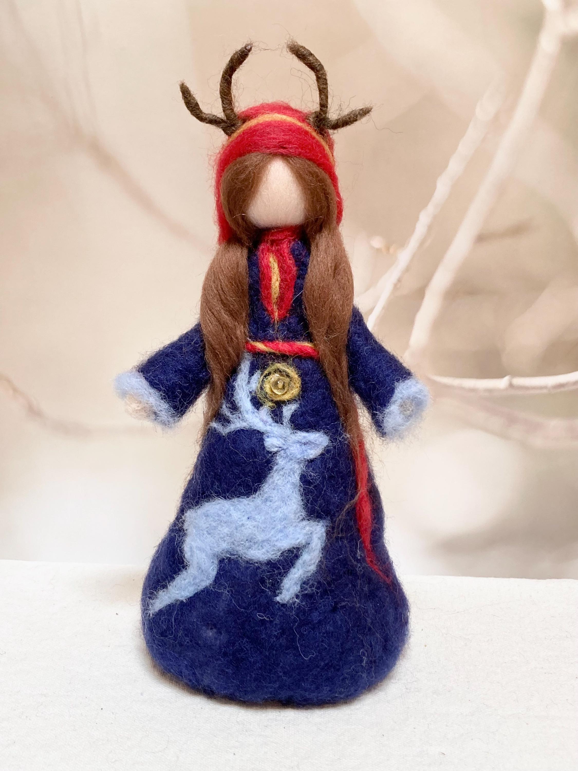 Tree Topper or Stand Alone Scandinavian Yule Fairy Goddess Mother Deer ...