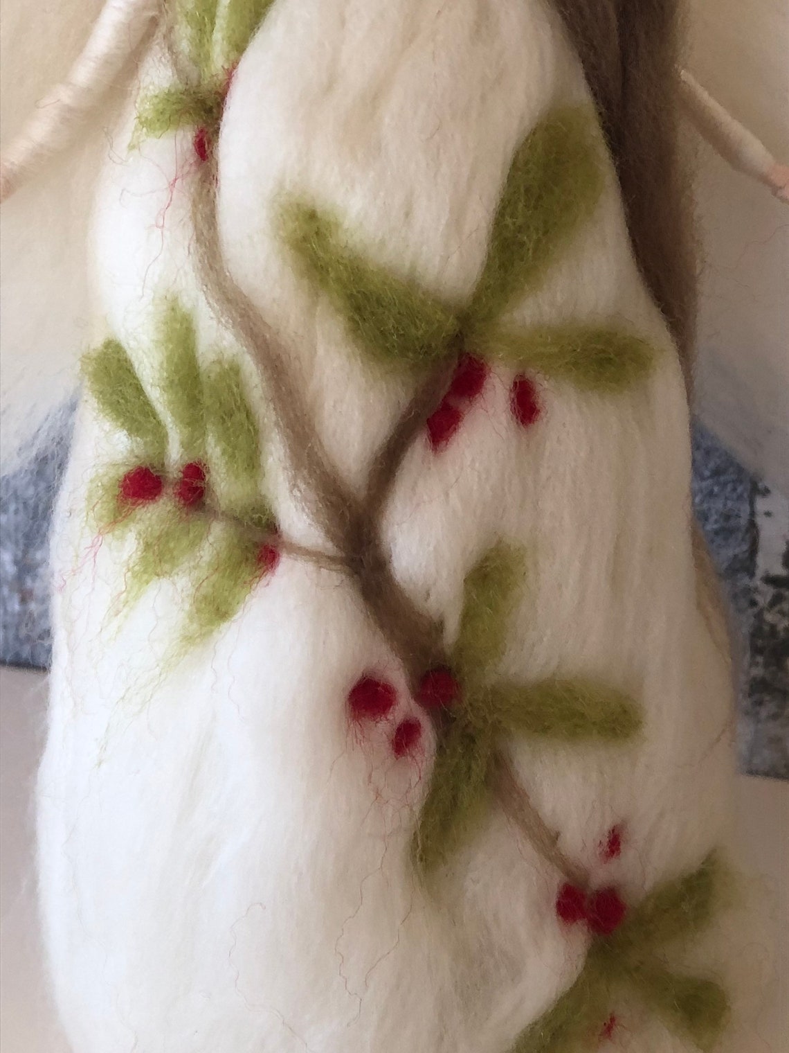 Needle Felt Holly Angel Tree Topper, Waldorf Inspired, Christmas Tree ...