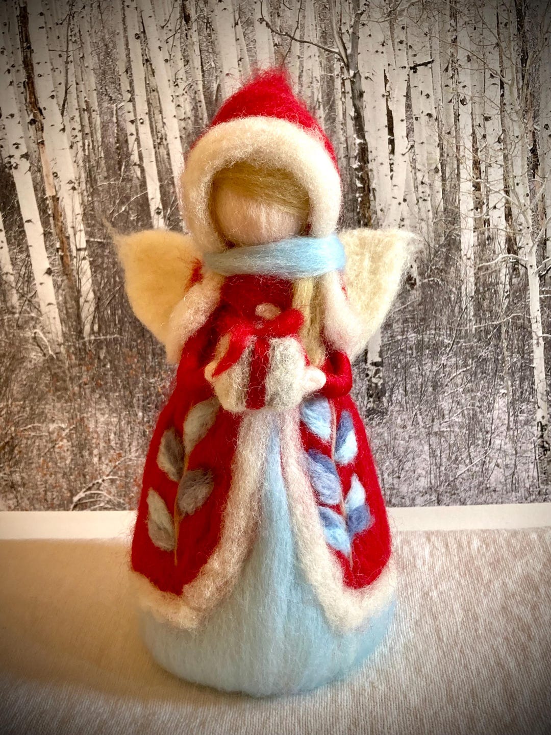 Needle Felt Scandinavian Angel Tree Topper, Waldorf Inspired, Christmas ...