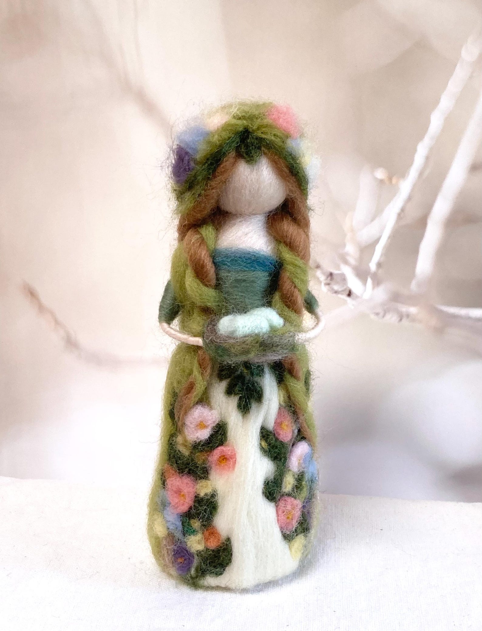 Needle Felted Easter Spring Fairy Goddess With Her Rabbit,easter ...