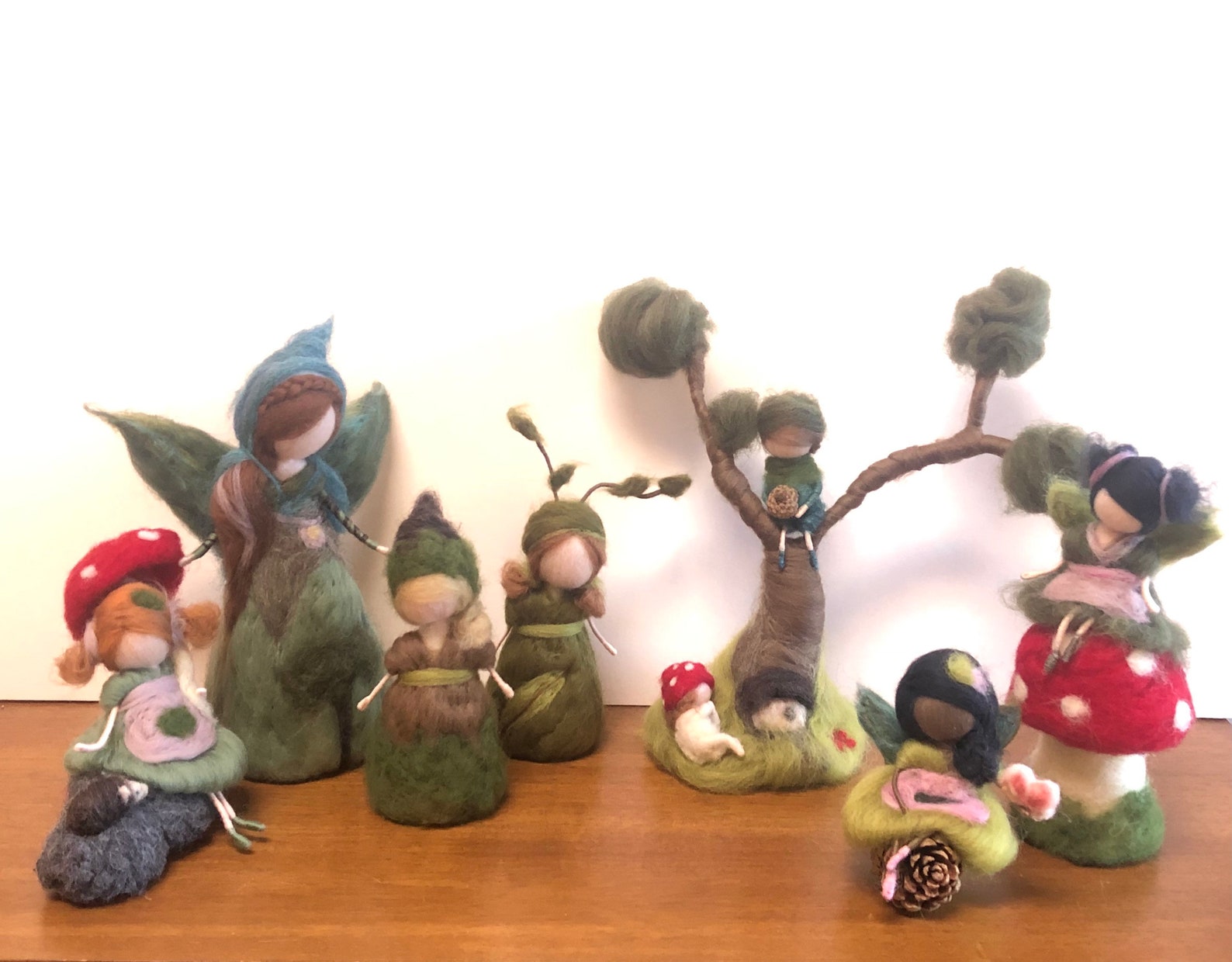 The Fairy Forest and Her Two Elves, Needle Felted, Waldorf Inspired ...