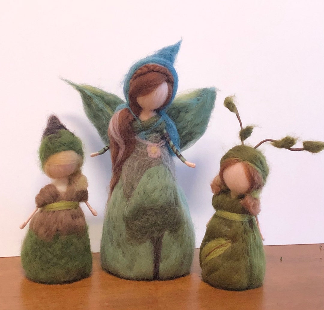 The Fairy Forest and Her Two Elves, Needle Felted, Waldorf Inspired ...