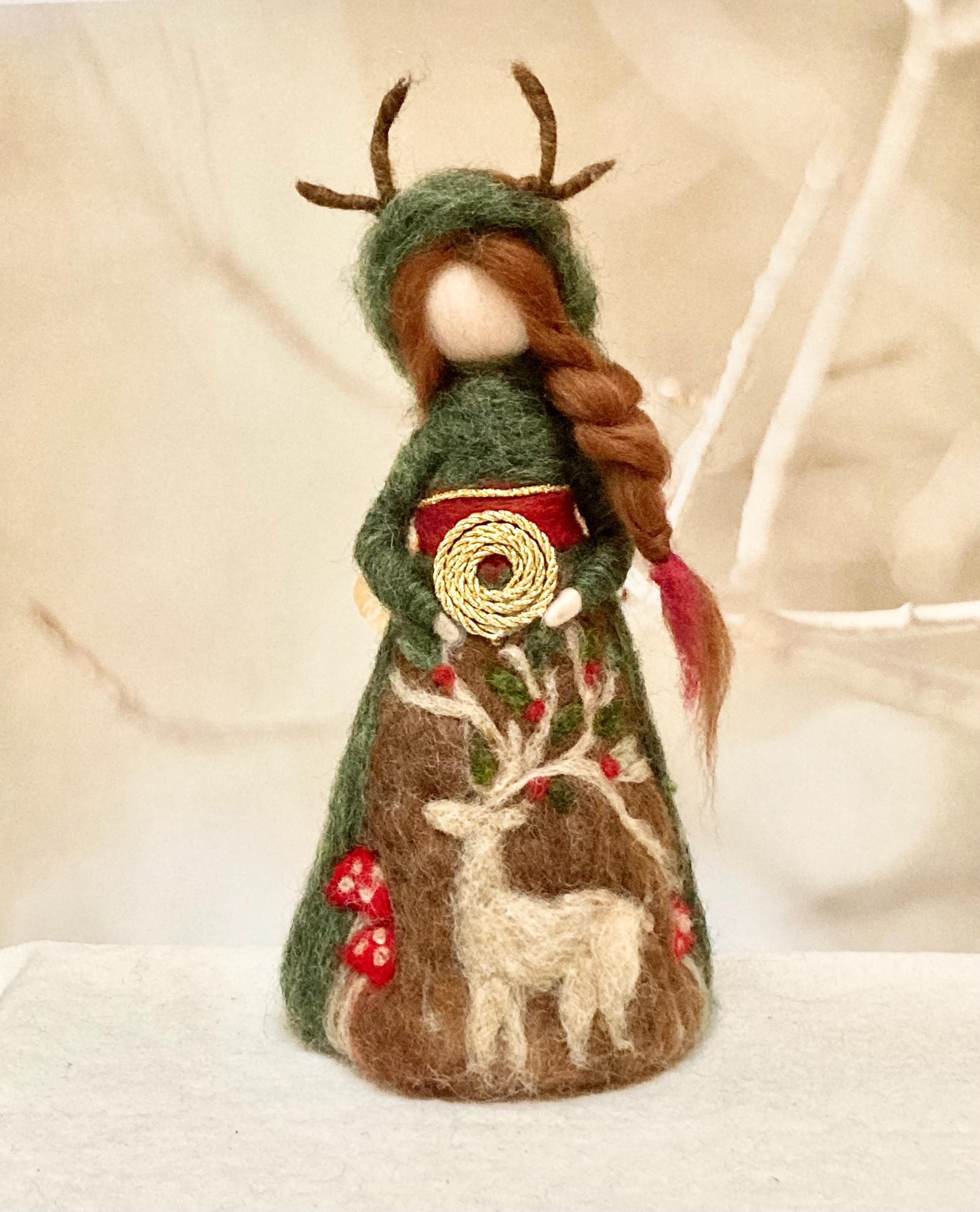 Tree Topper or Stand Alone Scandinavian Yule Fairy Goddess Mother Deer ...