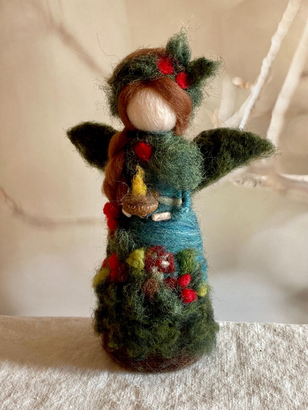 Needle Felted Winter Solstice Christmas Fairy Yule Fairy ,nature Table ...
