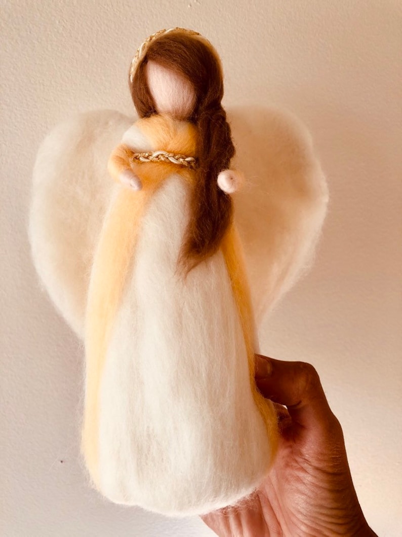 Needle Felted Angel Christmas Tree Topper Waldorf Inspired - Etsy
