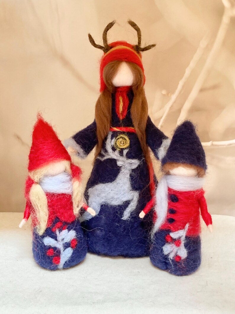Tree Topper or Stand Alone Scandinavian Yule Fairy Goddess Mother Deer ...