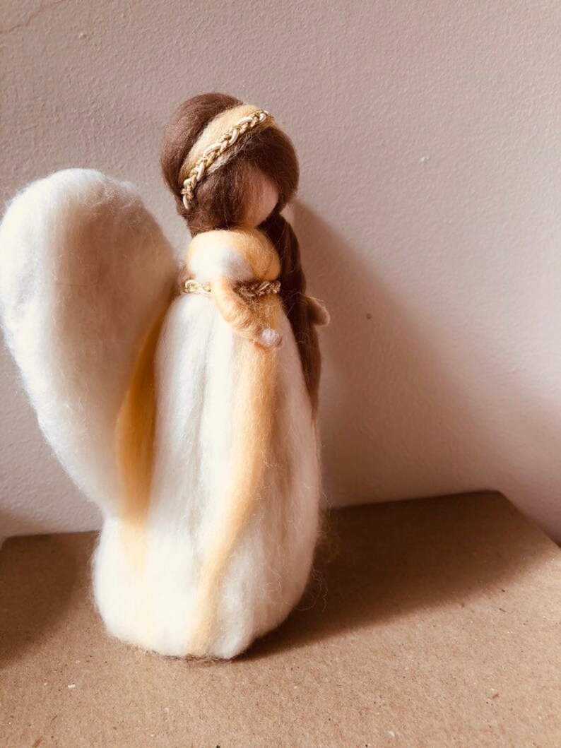 Needle Felted Angel Christmas Tree Topper Waldorf Inspired - Etsy