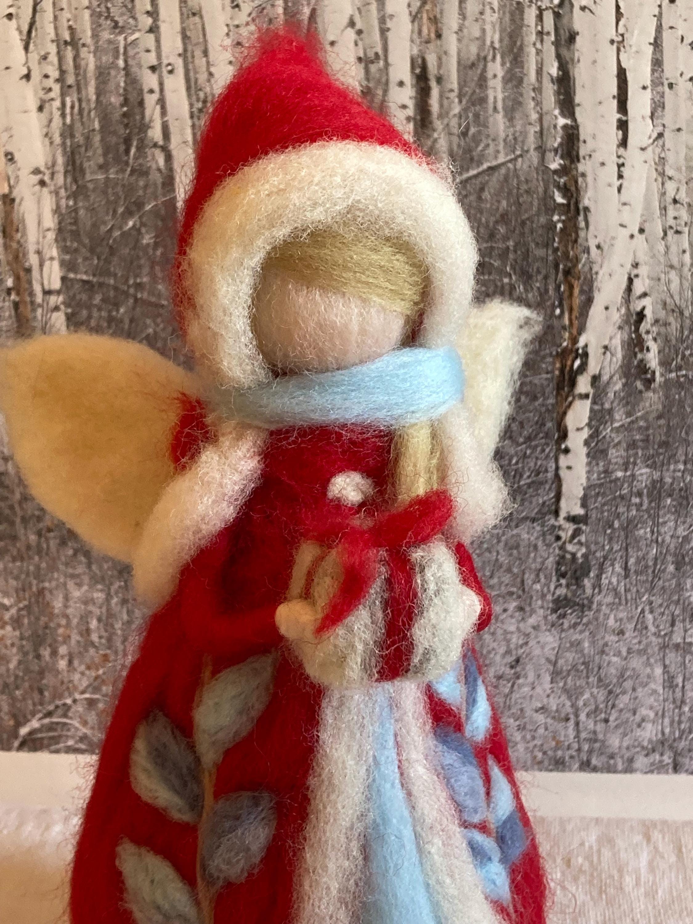 Needle Felt Scandinavian Angel Tree Topper, Waldorf Inspired, Christmas ...