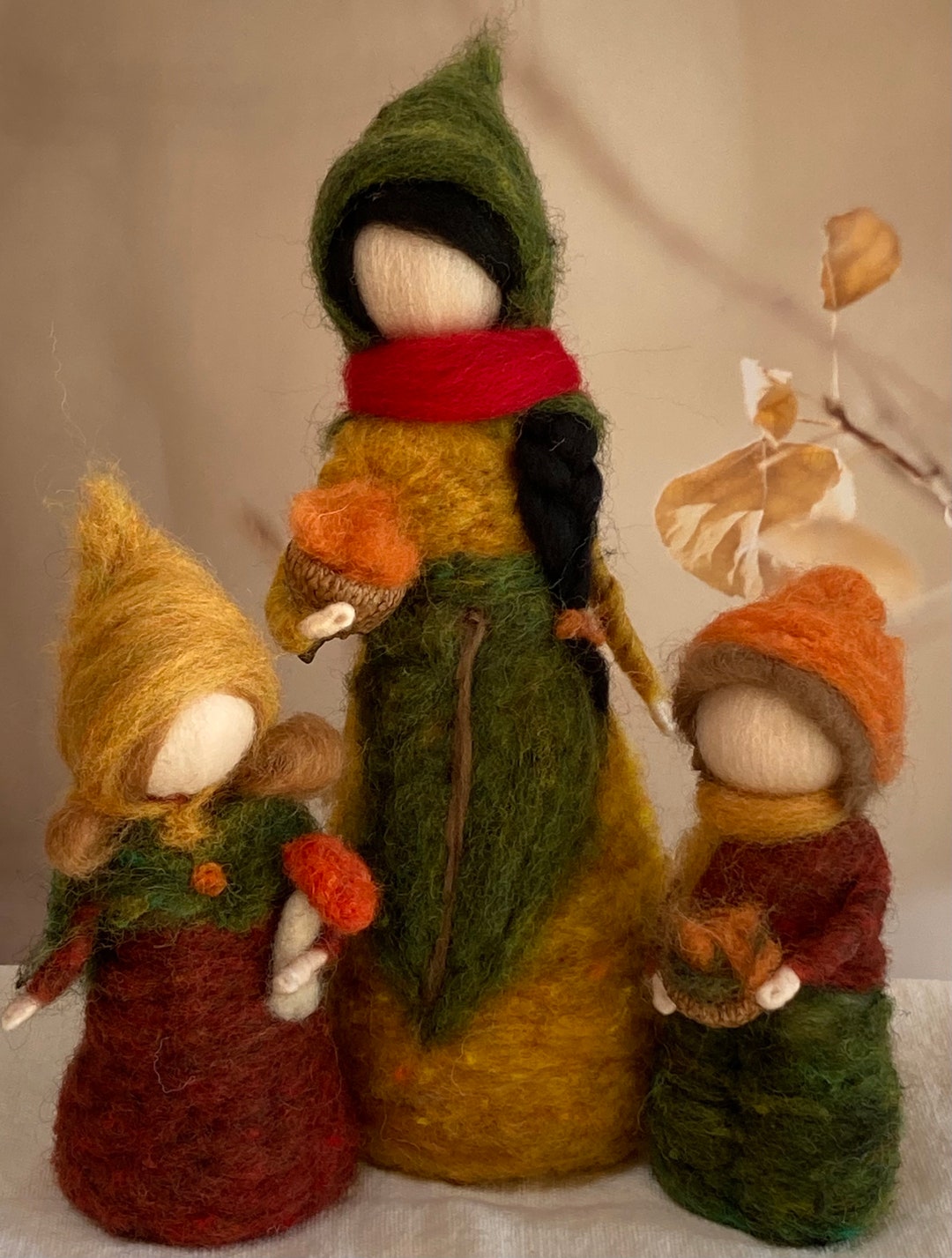 Needle Felt Fall Nature Table Waldorf Inspired With Lady Fall and 2 ...