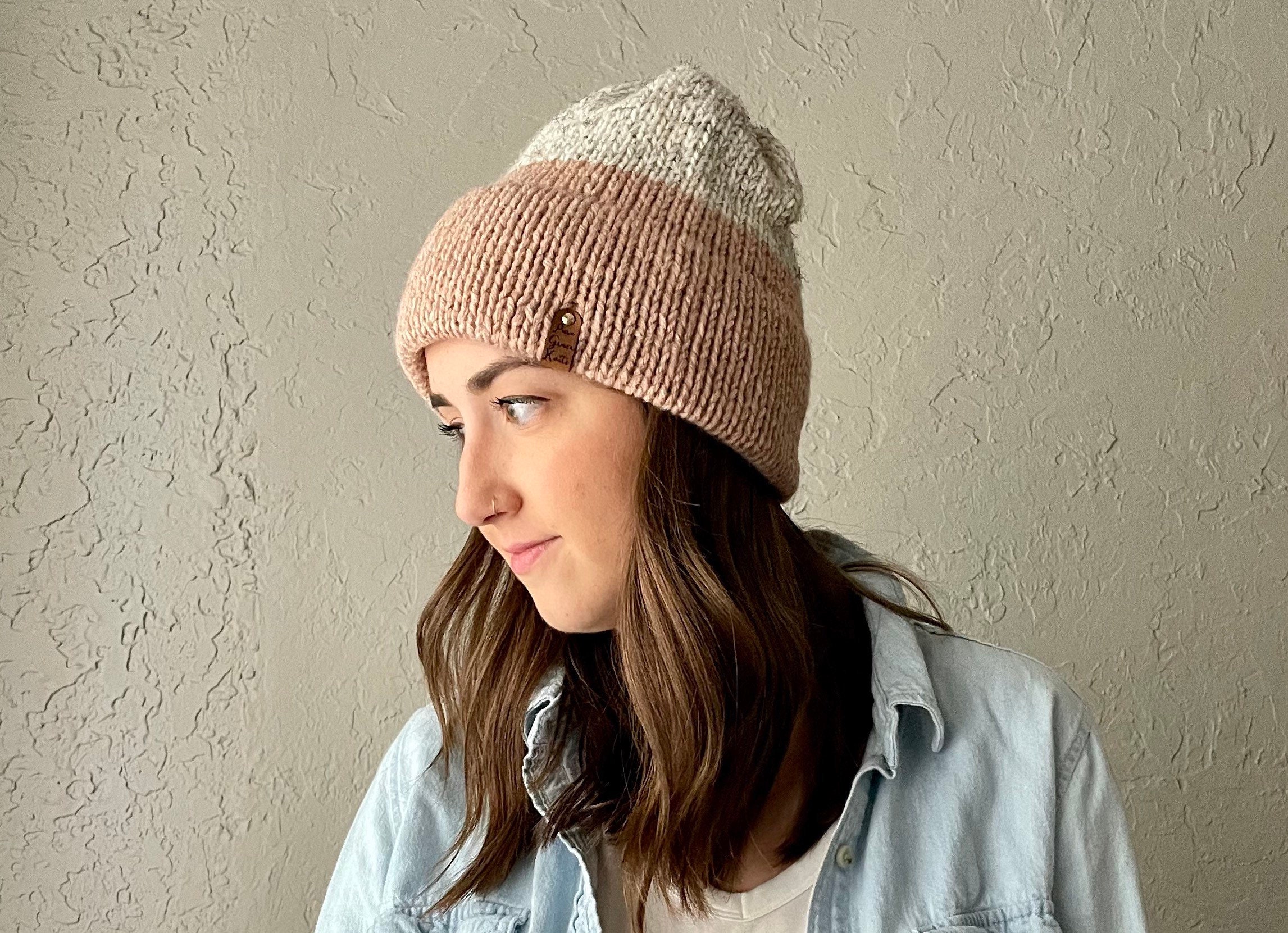 Two Color Double Brimmed Beanie Double Brim Hat Knit - Etsy UK