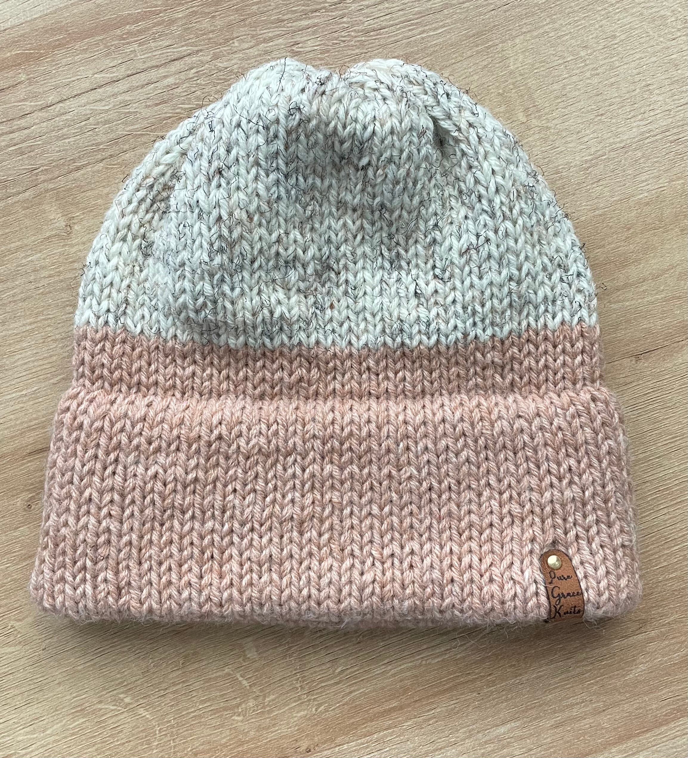 Two Color Double Brimmed Beanie | Double Brim Hat | Knit Beanie ...
