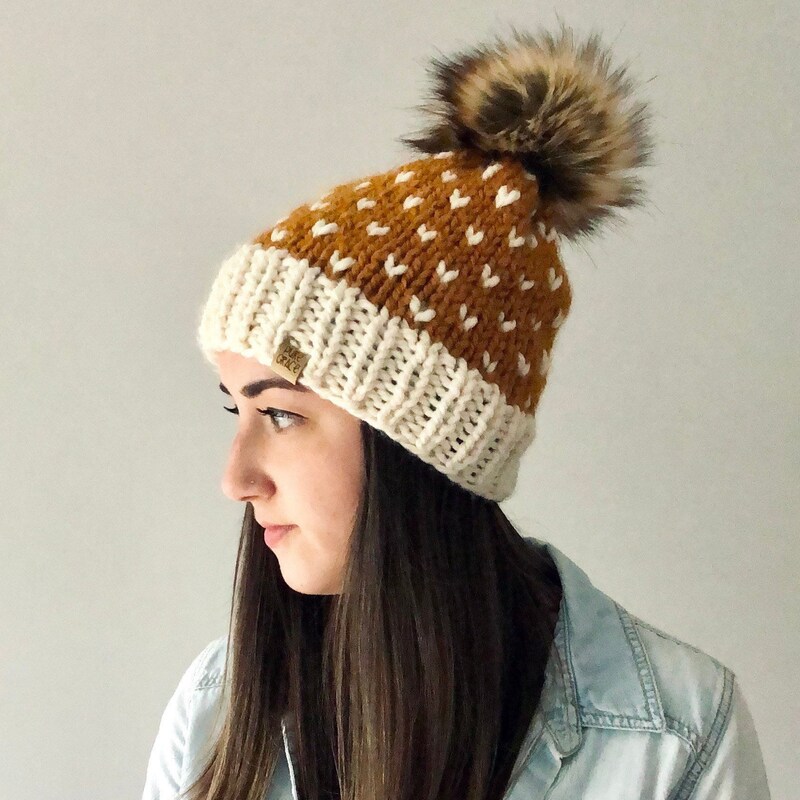 Heart Knit Hat - Etsy